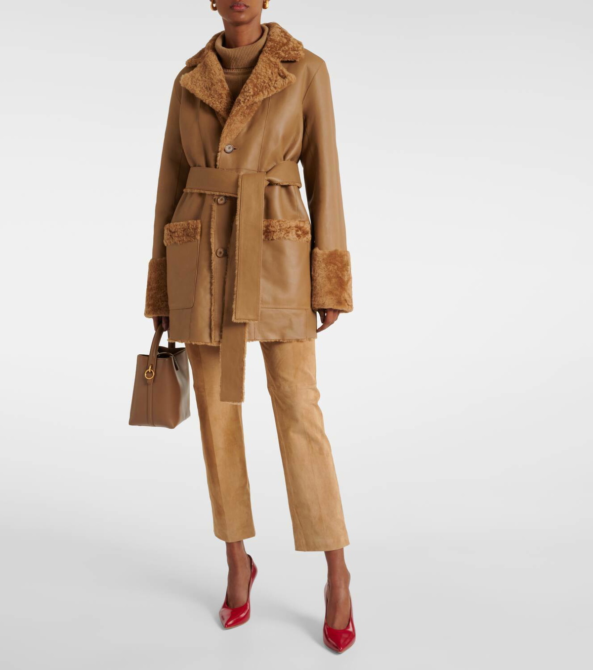 Joseph Leman reversible leather wrap coat Joseph