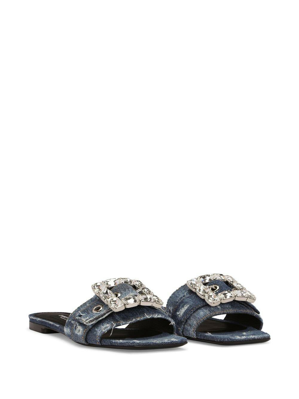 DOLCE & GABBANA - Denim Patchwork Slides Dolce & Gabbana