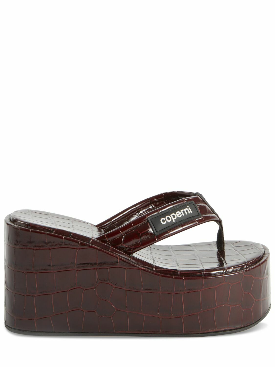 COPERNI - 100mm Croc Embossed Wedge Sandals Coperni