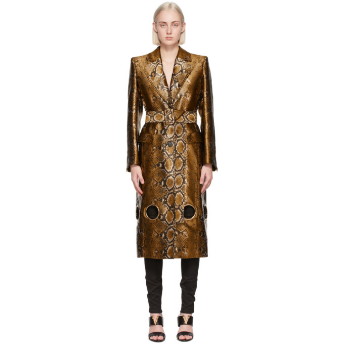 Versace Gold Python Cut-Out Coat Versace