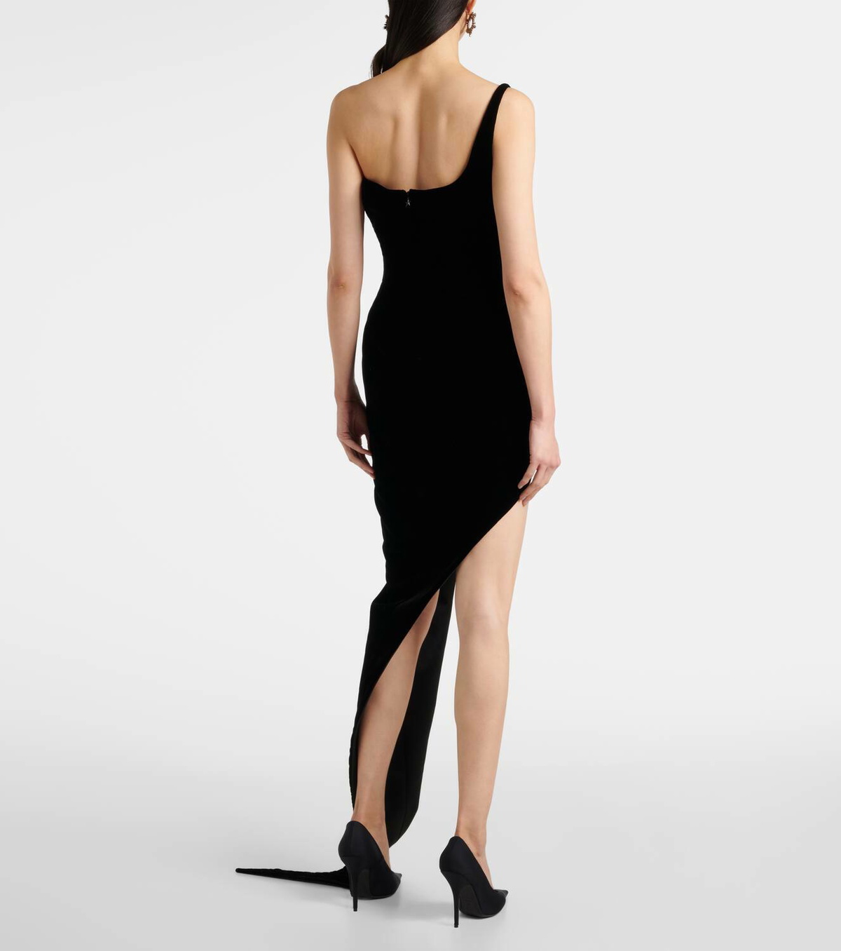Mugler Spiky asymmetric velvet corset dress Mugler