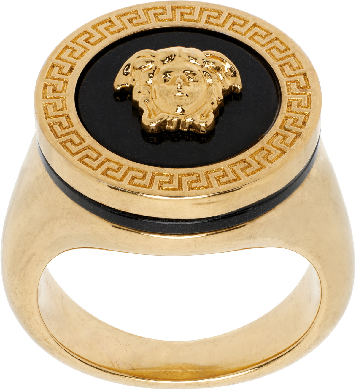 Versace Gold Enamel Medusa Ring Versace