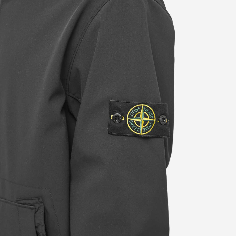Stone Island Men's Soft-Shell Hooded Jacket in Black Stone Island