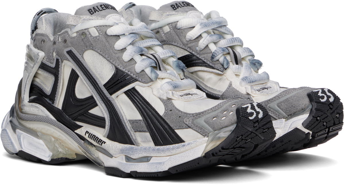 Balenciaga Gray & White Runner Sneakers Balenciaga