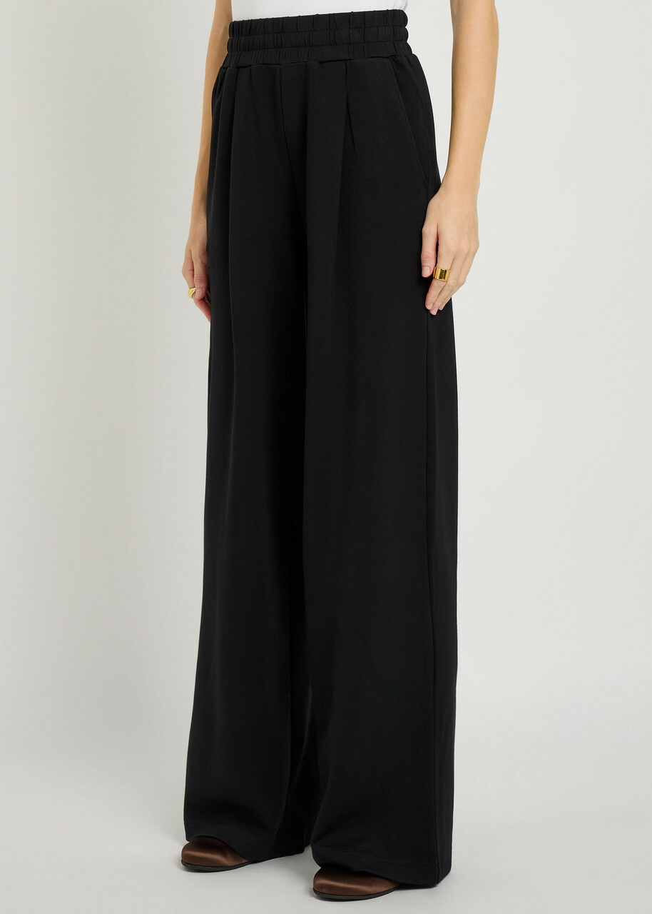 Varley The Extra Wide Leg 32 Stretch-jersey Sweatpants Black Varley