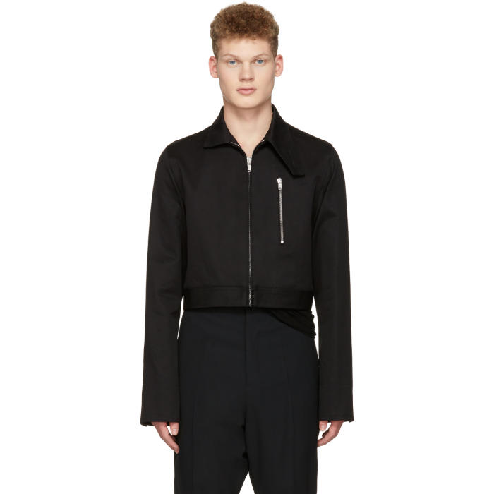 Rick Owens Black Cropped Brother Jacket Rick Owens