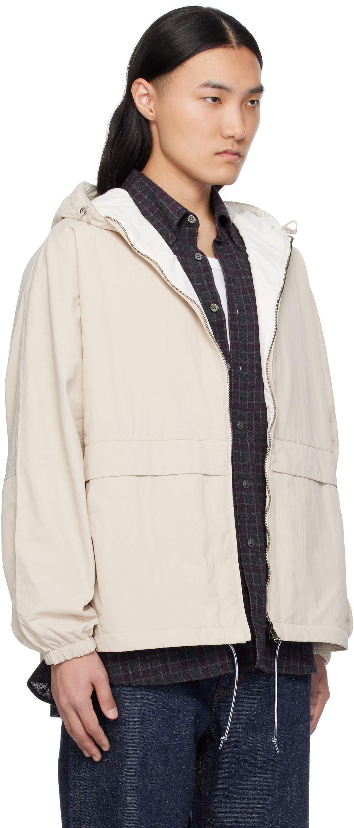 nanamica Beige Reversible Hooded Jacket Nanamica