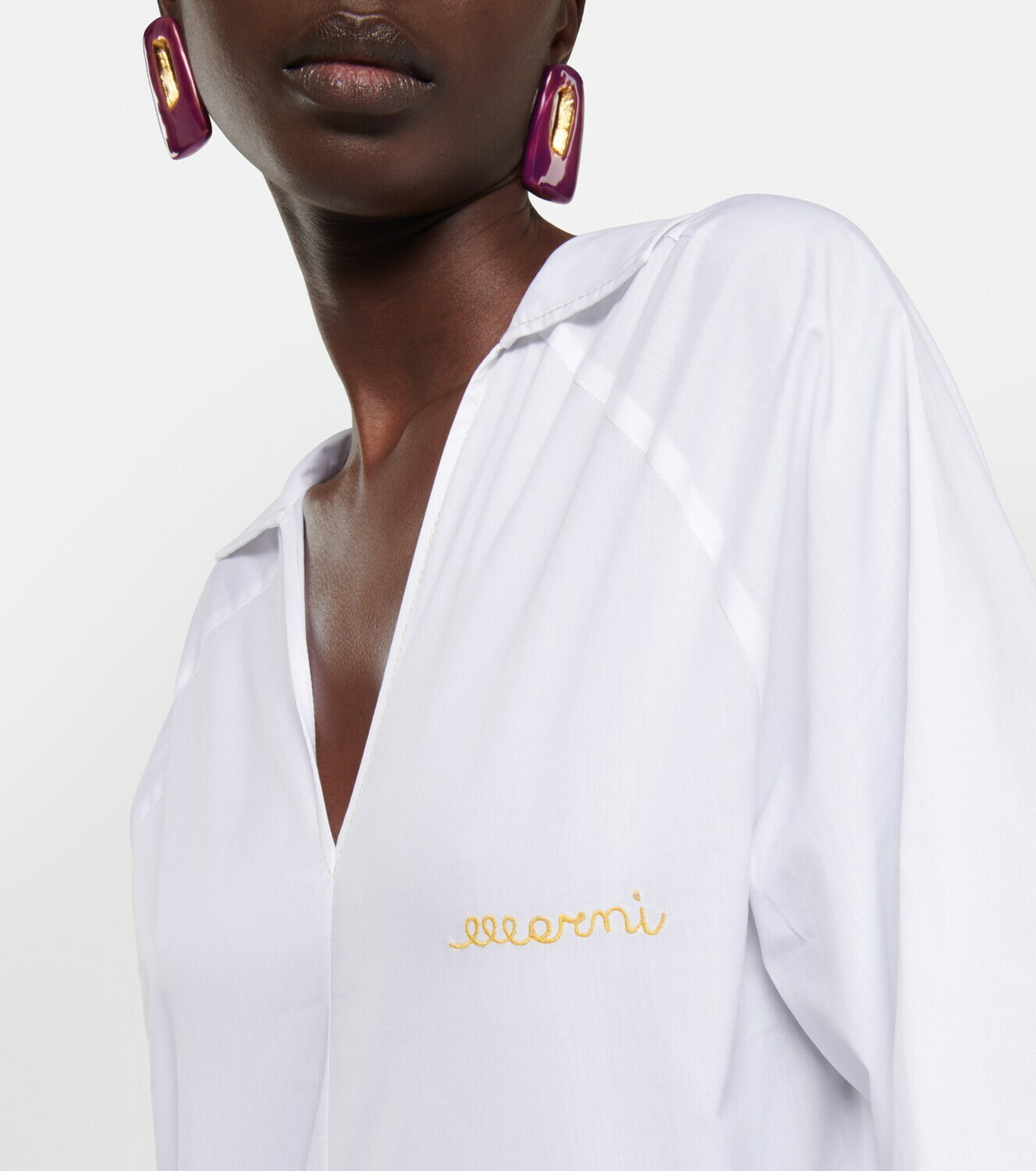Marni - V-Neck cotton blouse Marni