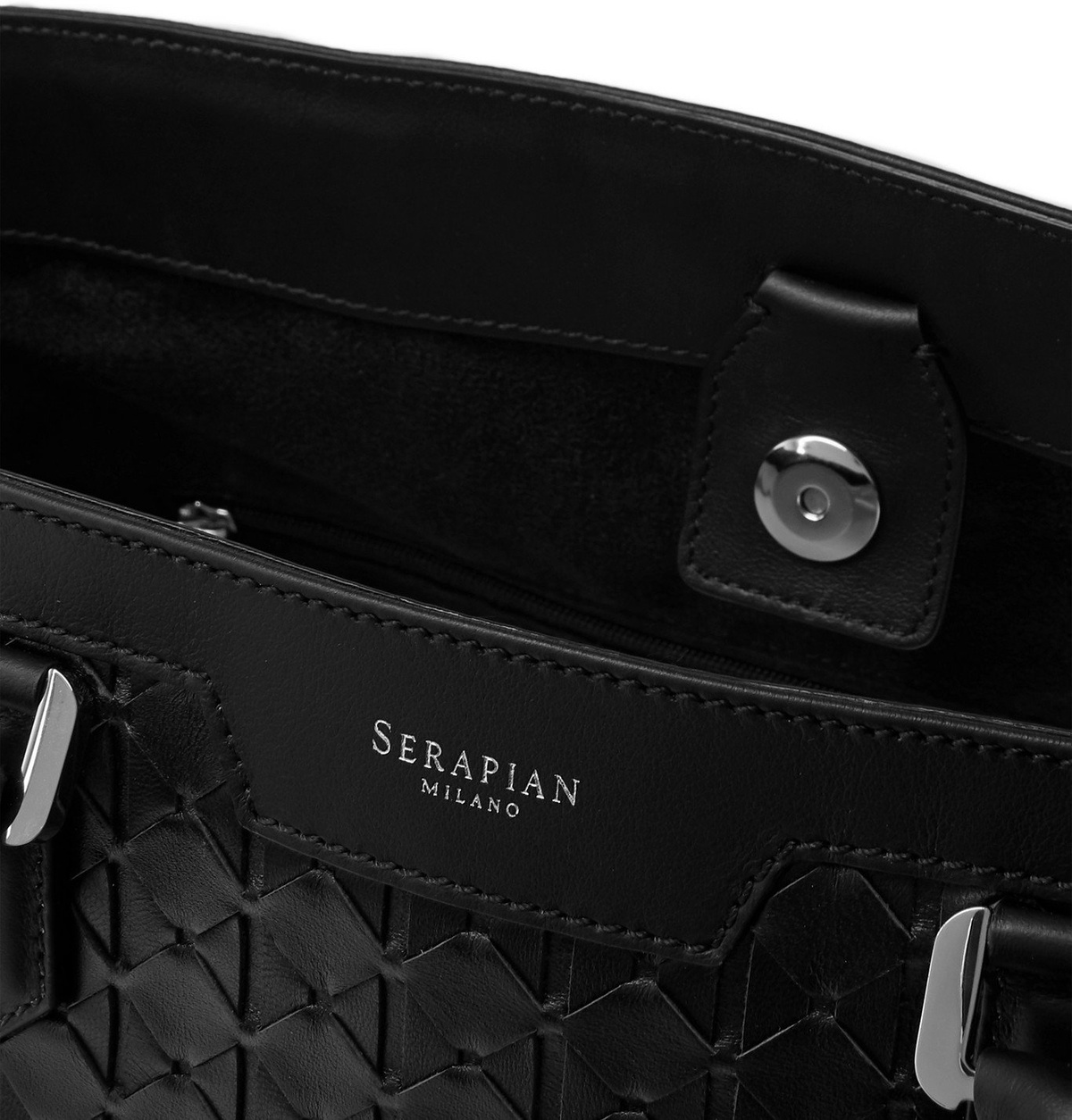 Serapian - Mosaico Leather Tote Bag - Black Serapian