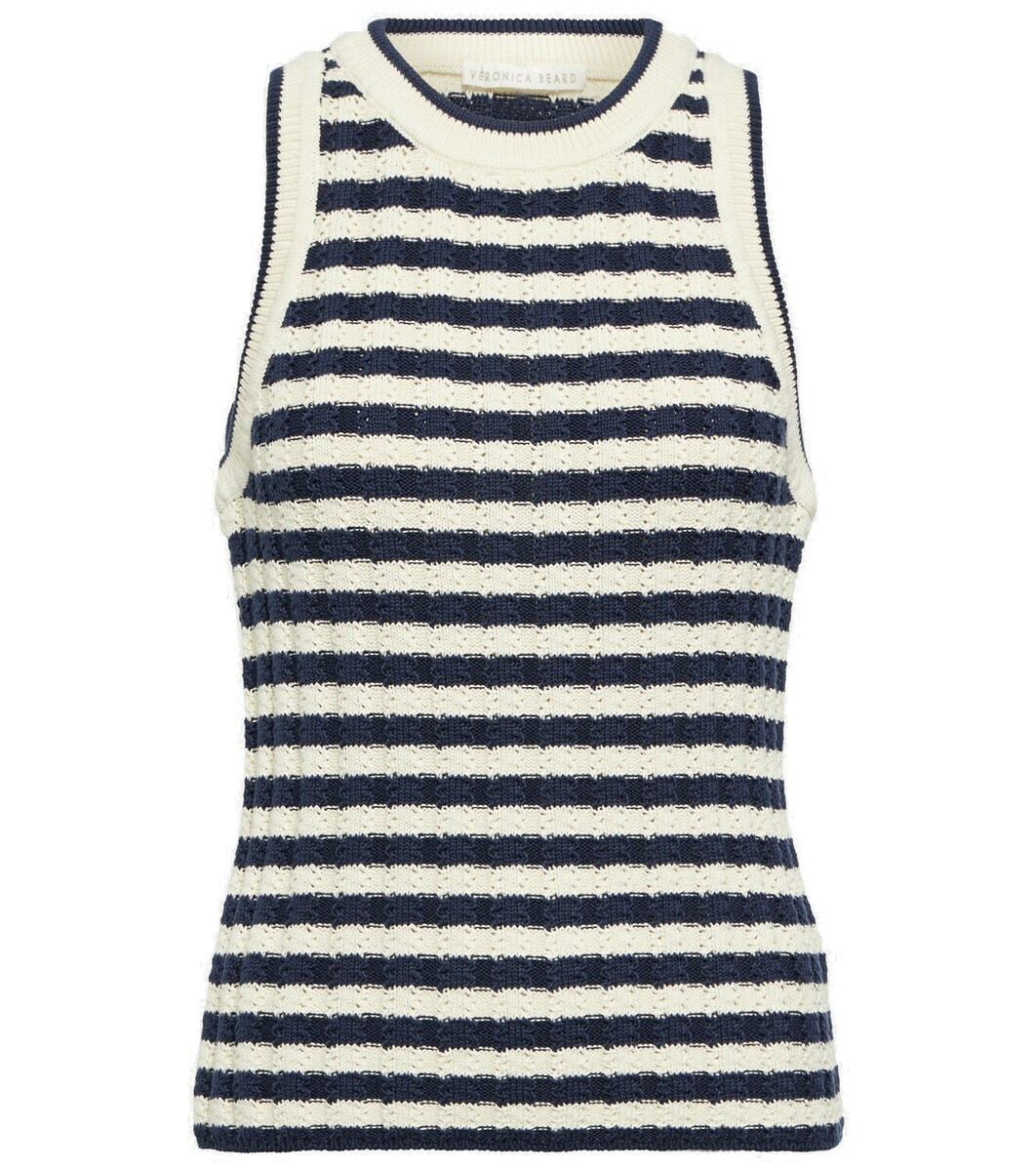 Veronica Beard Striped knit cotton top Veronica Beard