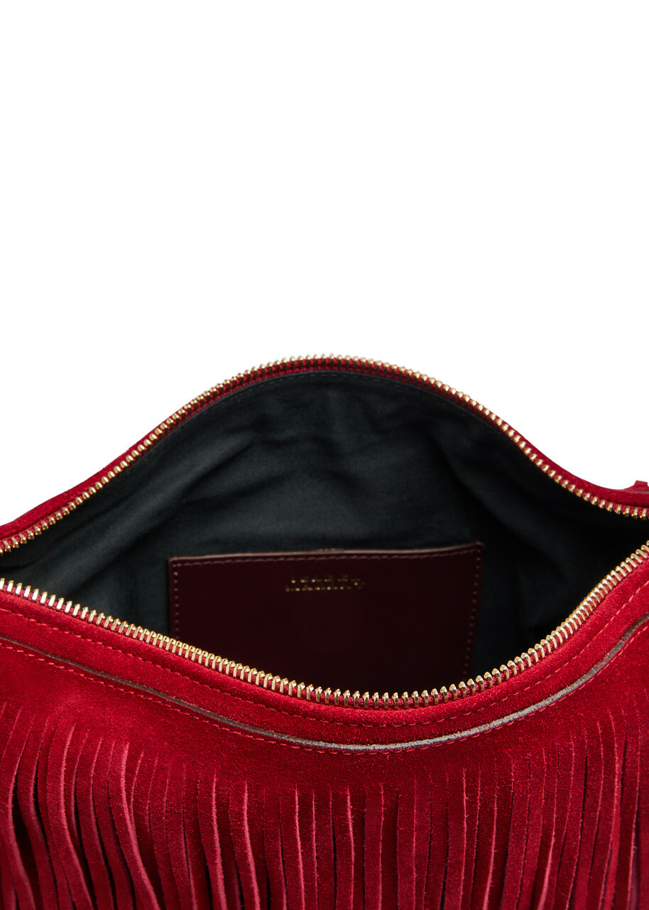 Isabel Marant Leyden Mini Fringed Suede Cross-body bag - Red - One Size ...
