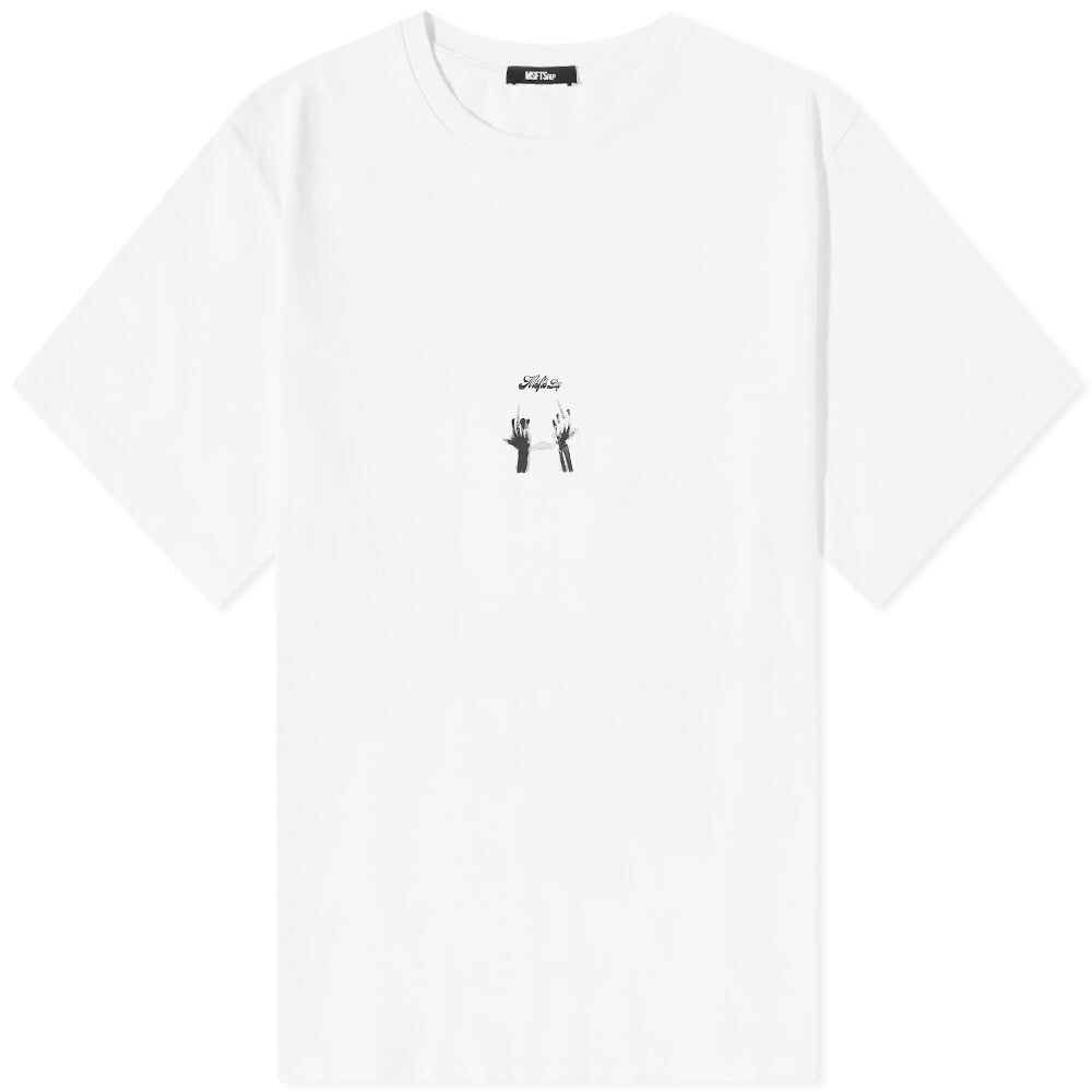 MSFTSrep Men's Middle Fingers T-Shirt in White MSFTSrep