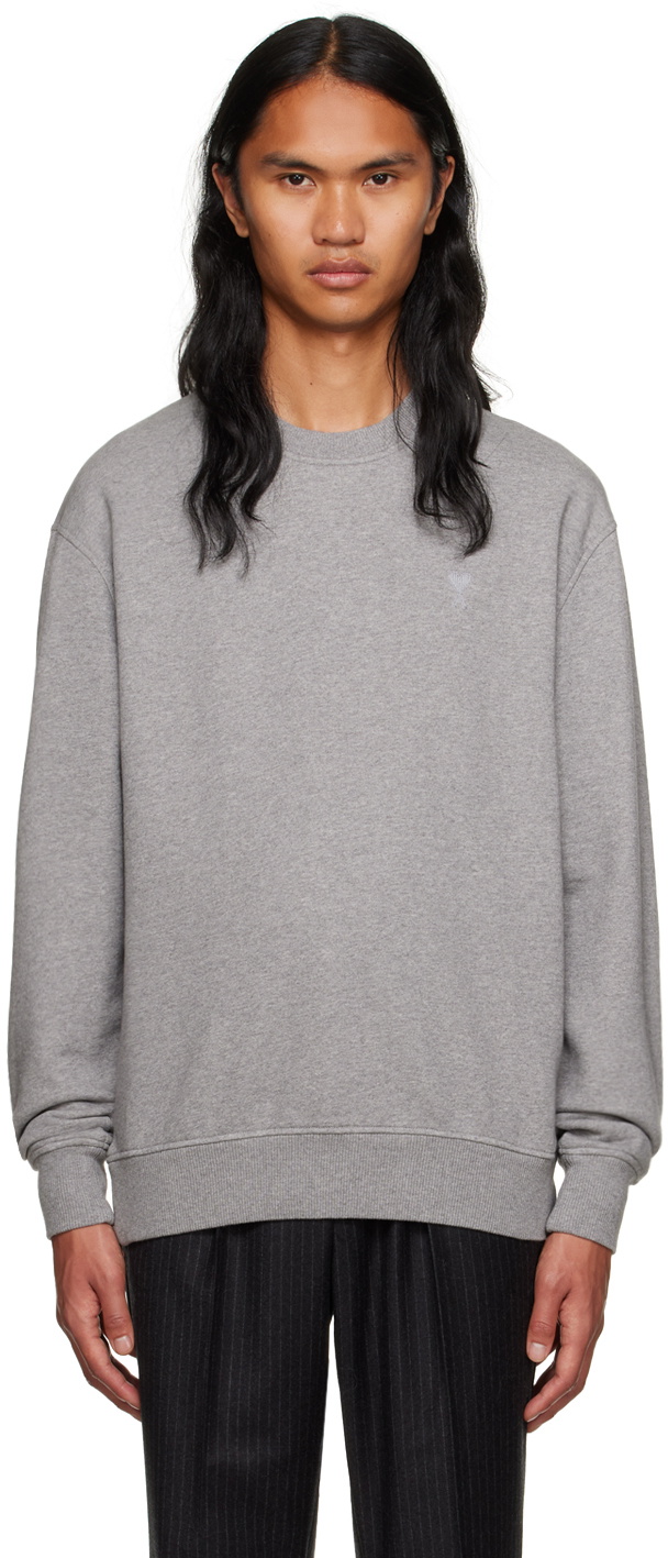 AMI Paris Gray Ami de Cœur Sweatshirt AMI