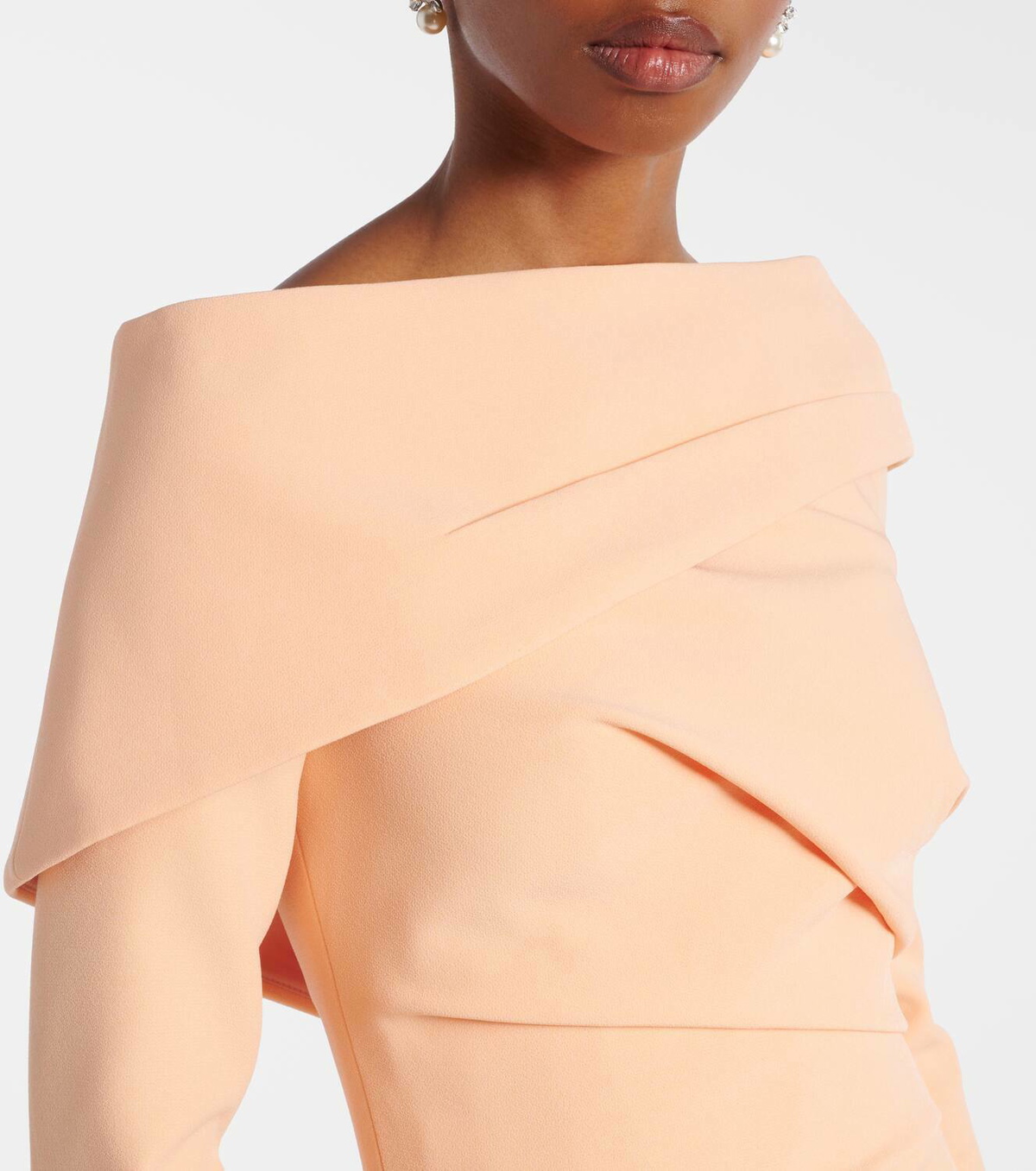 Safiyaa Off-shoulder crêpe midi dress Safiyaa