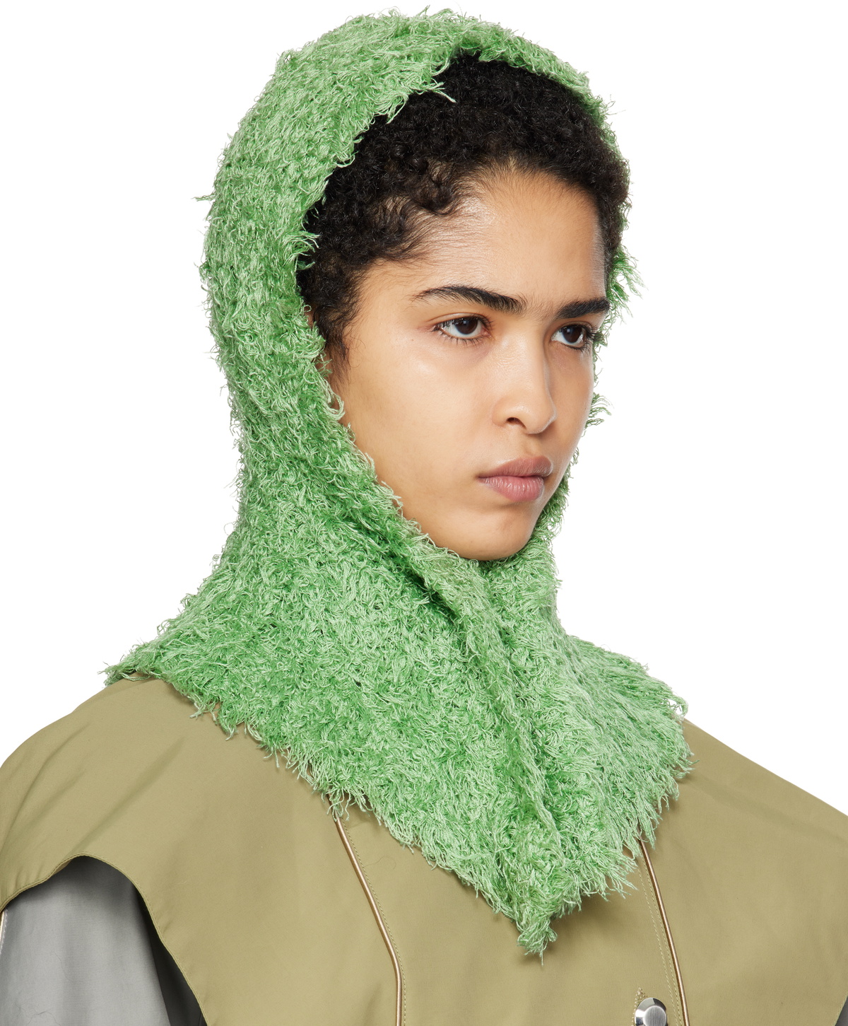 Kiko Kostadinov Green Carla Knitted Hood Kiko Kostadinov