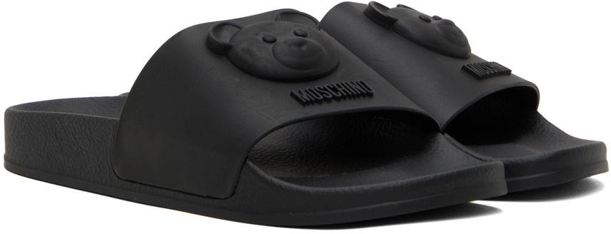 Moschino Black Pool Slides Moschino