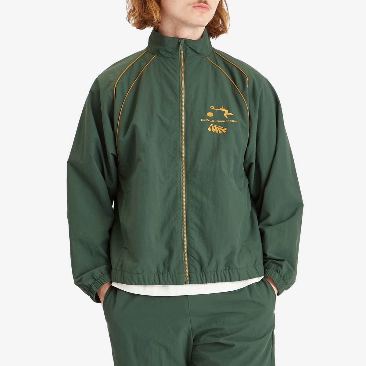 Palmes Men's Garden Track Jacket in Dark Green Palmes