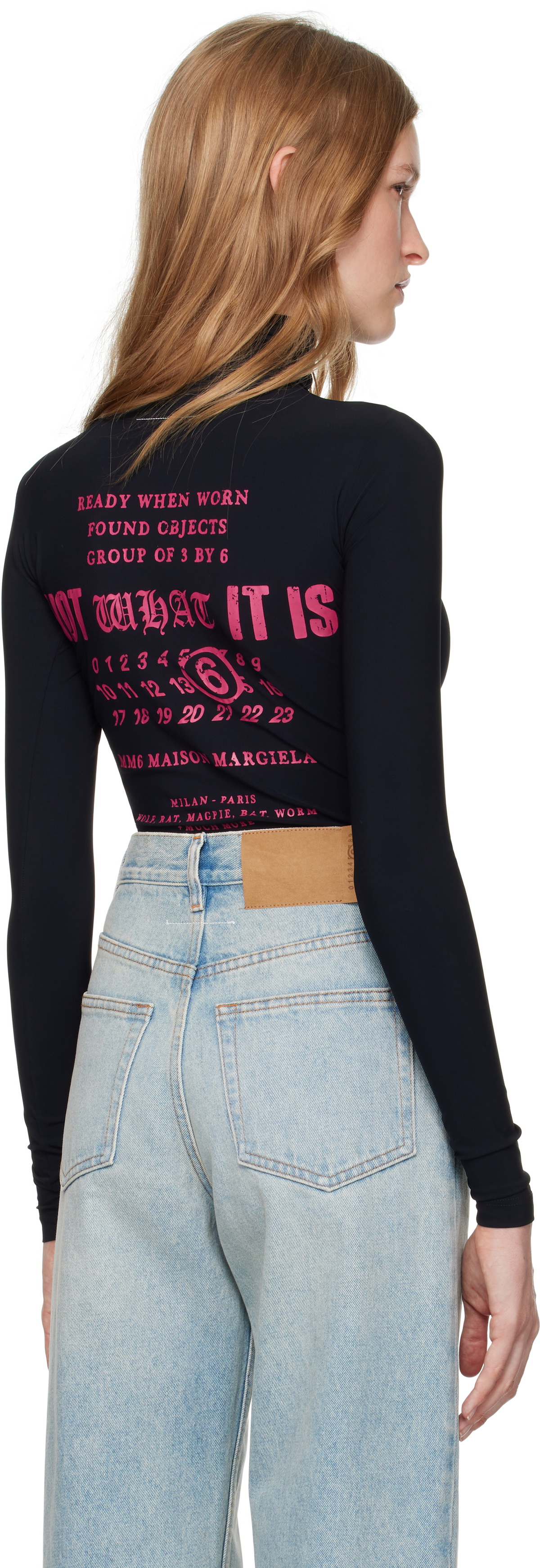 MM6 Maison Margiela Black Jersey Bodysuit MM6 Maison Margiela