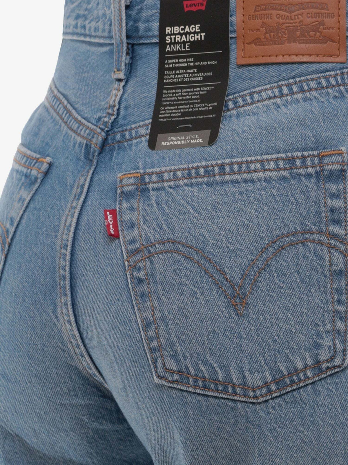 Levi's Ribcage Straight Ankle Blue Womens Levi's Red