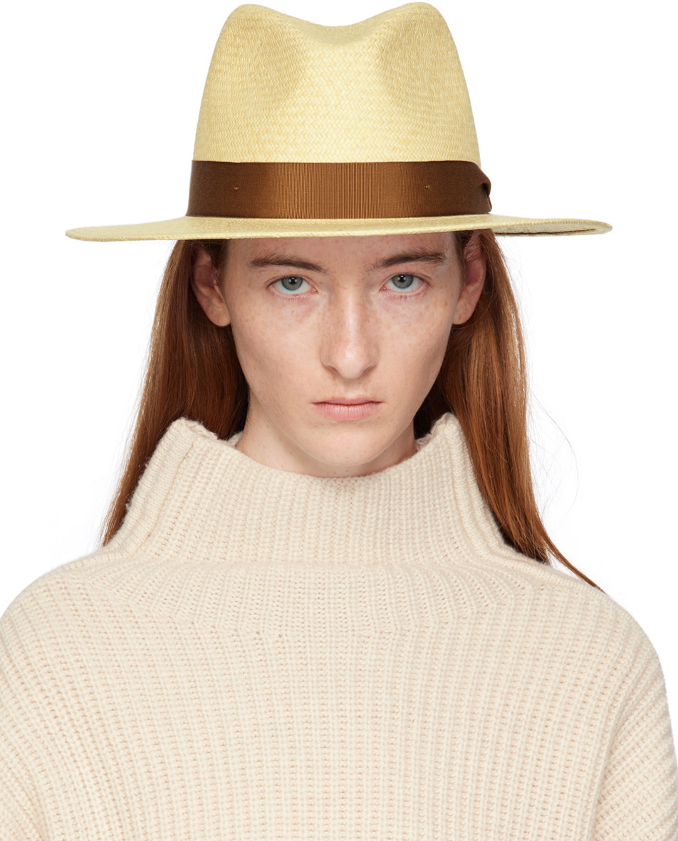 rag & bone Beige Trim Panama Hat Rag and Bone