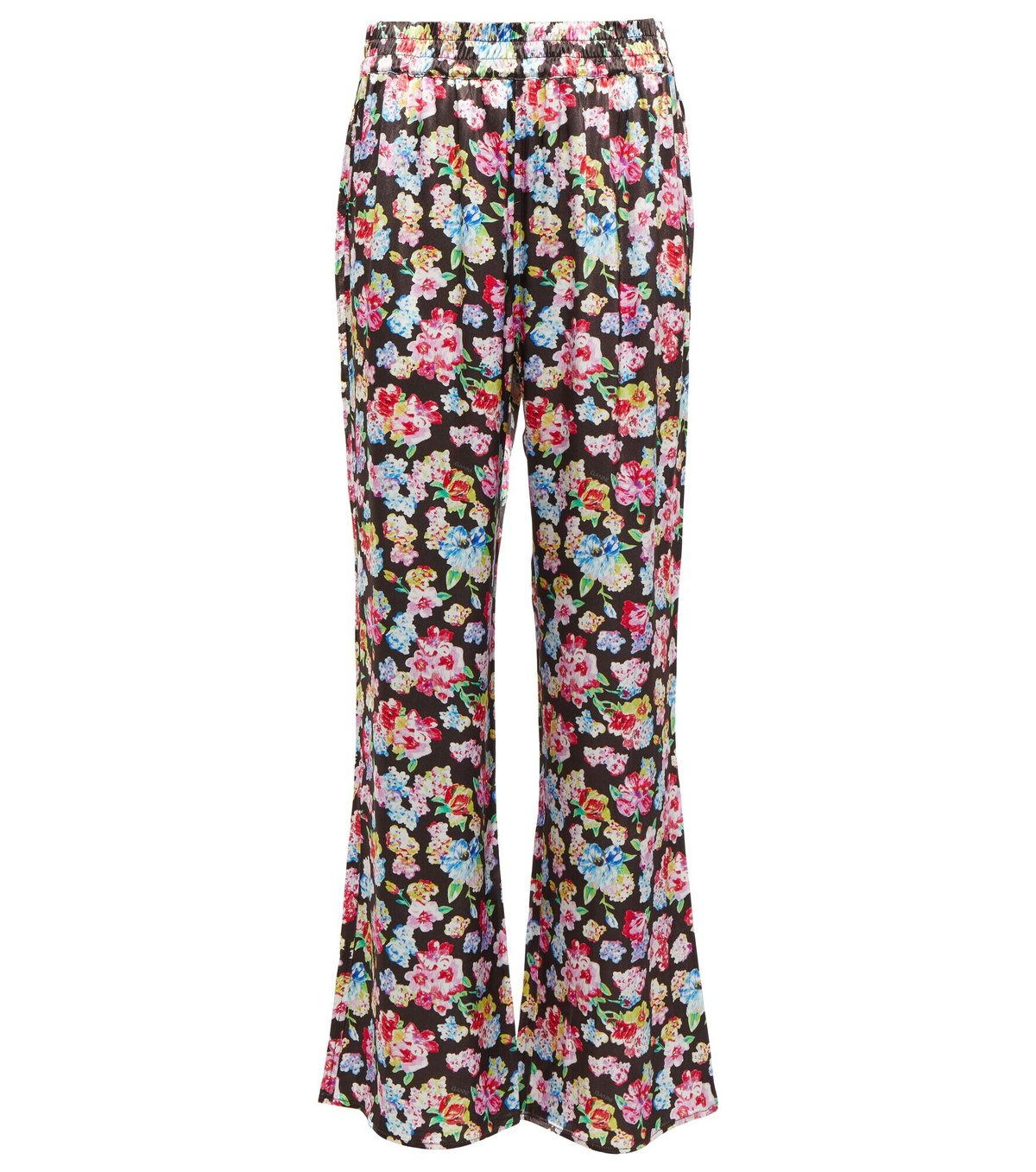 Ganni - Floral satin straight pants GANNI