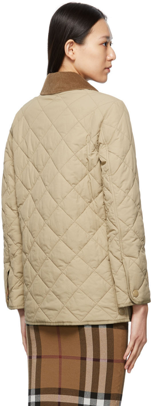 Burberry Beige Diamond Quilted Barn Jacket Burberry