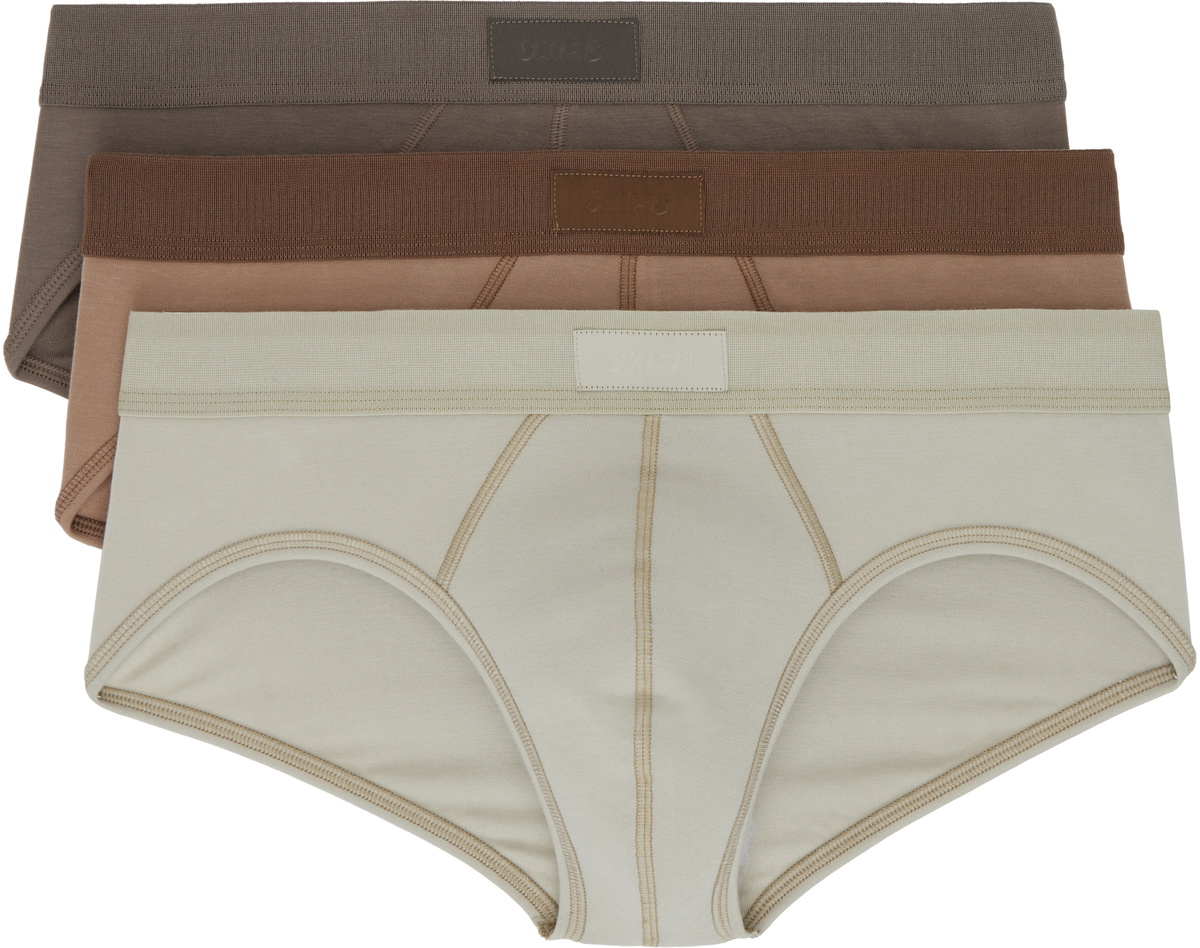 SKIMS Three-Pack Multicolor SKIMS Cotton Briefs SKIMS