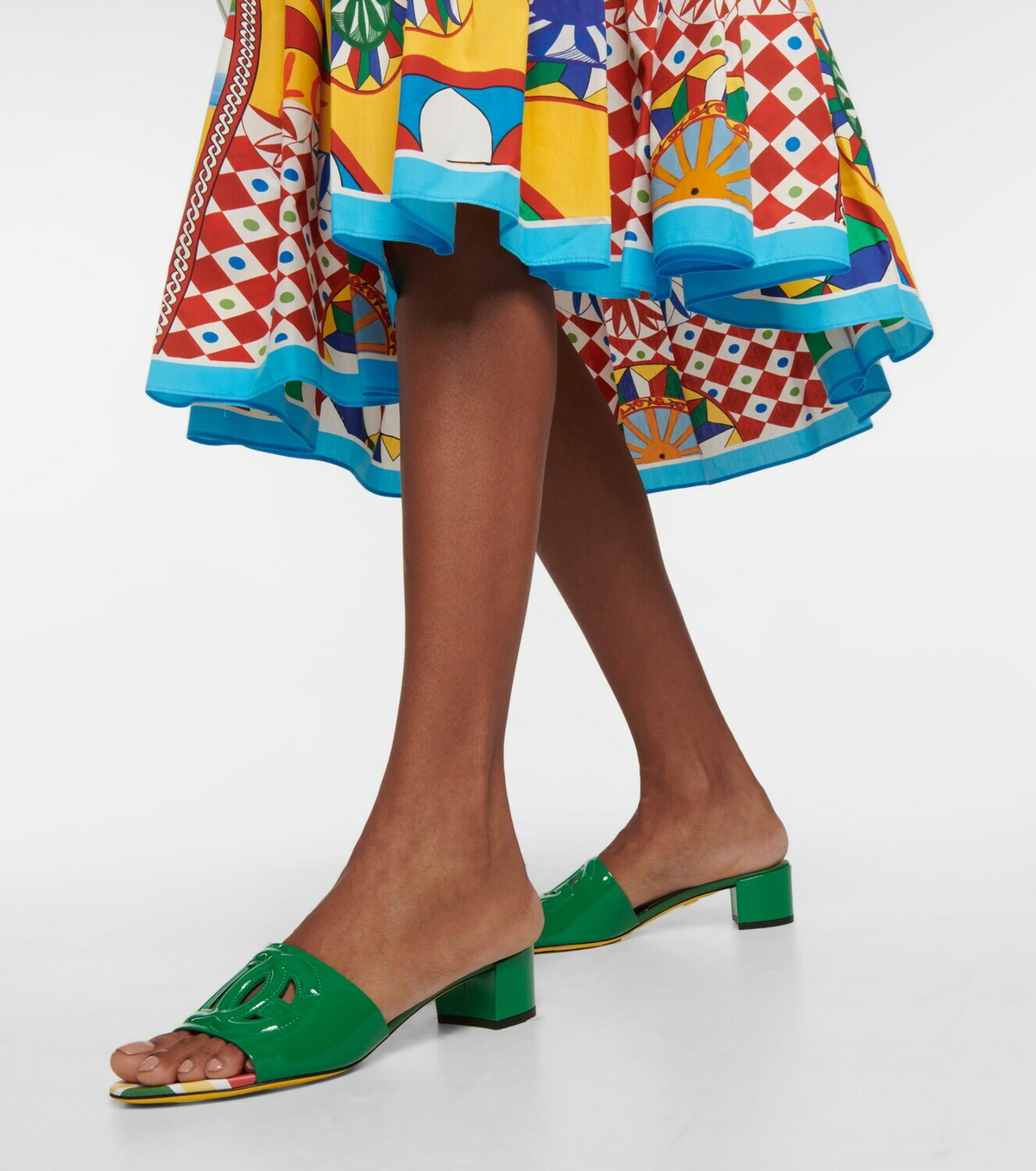 Dolce&Gabbana DG cutout patent leather mules Dolce & Gabbana