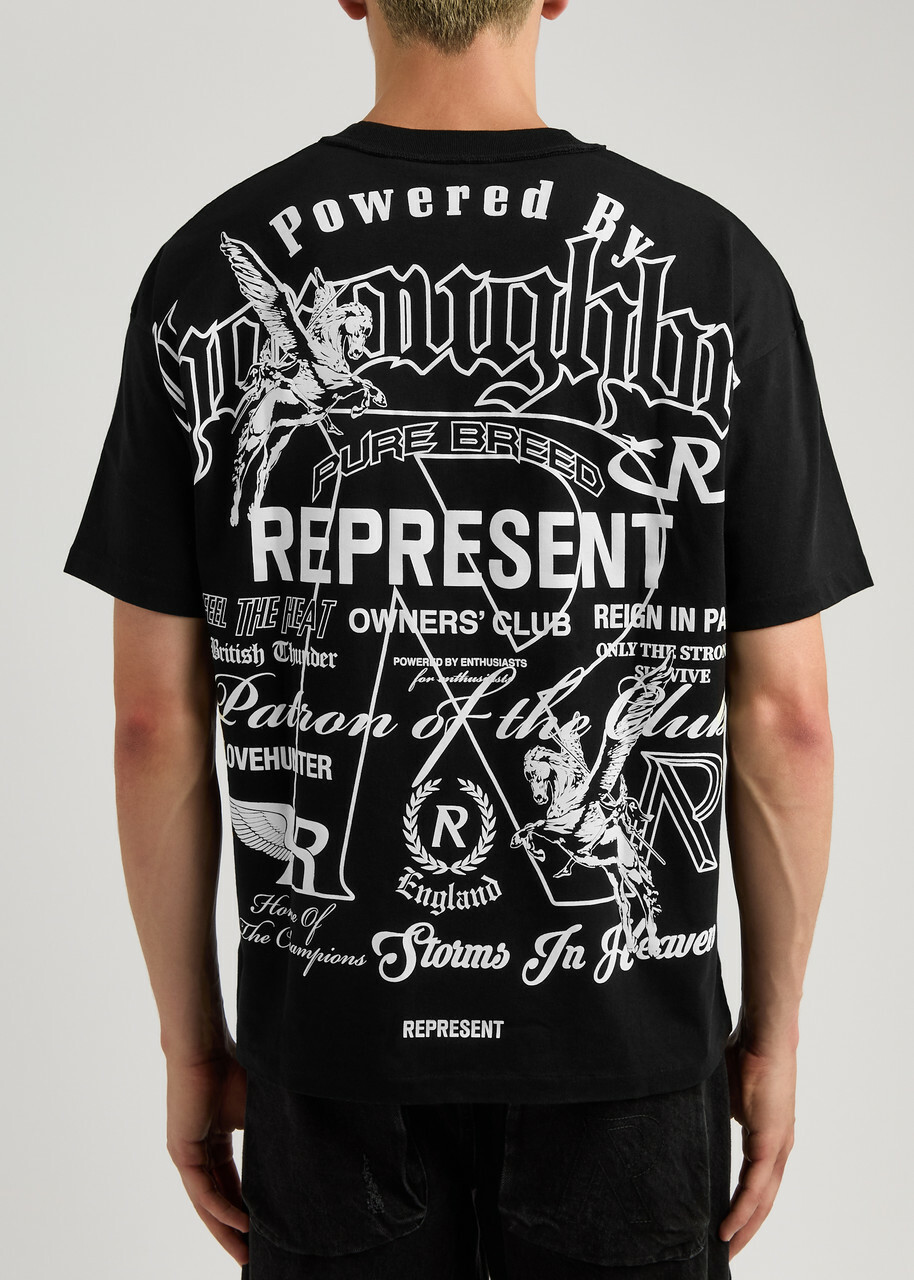 Represent Icons Printed Cotton T-shirt Black Represent