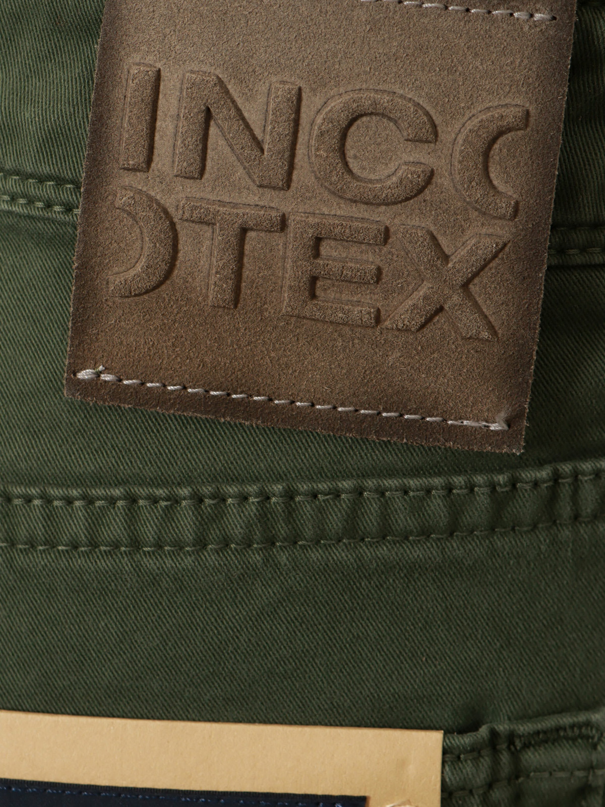 Incotex Stretch Cotton Trouser With Back Suede Logo Patch Incotex