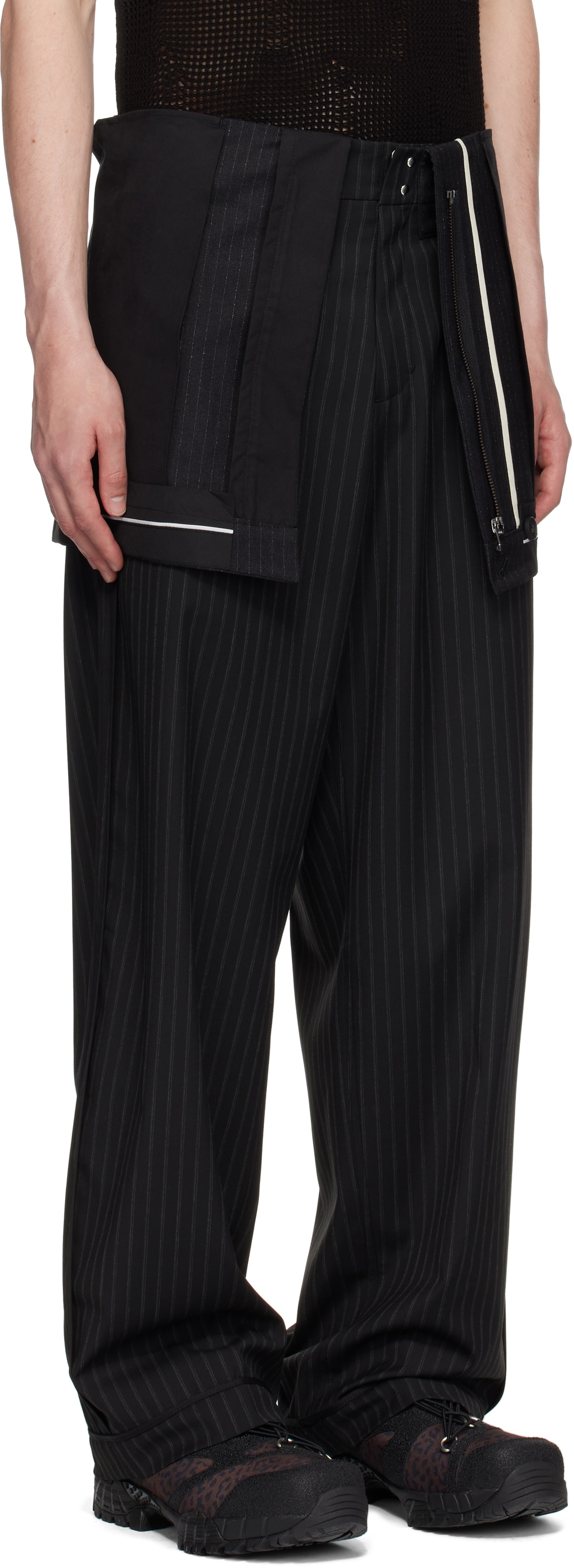 Andersson Bell Black Inside Out Stripe Trousers Andersson Bell