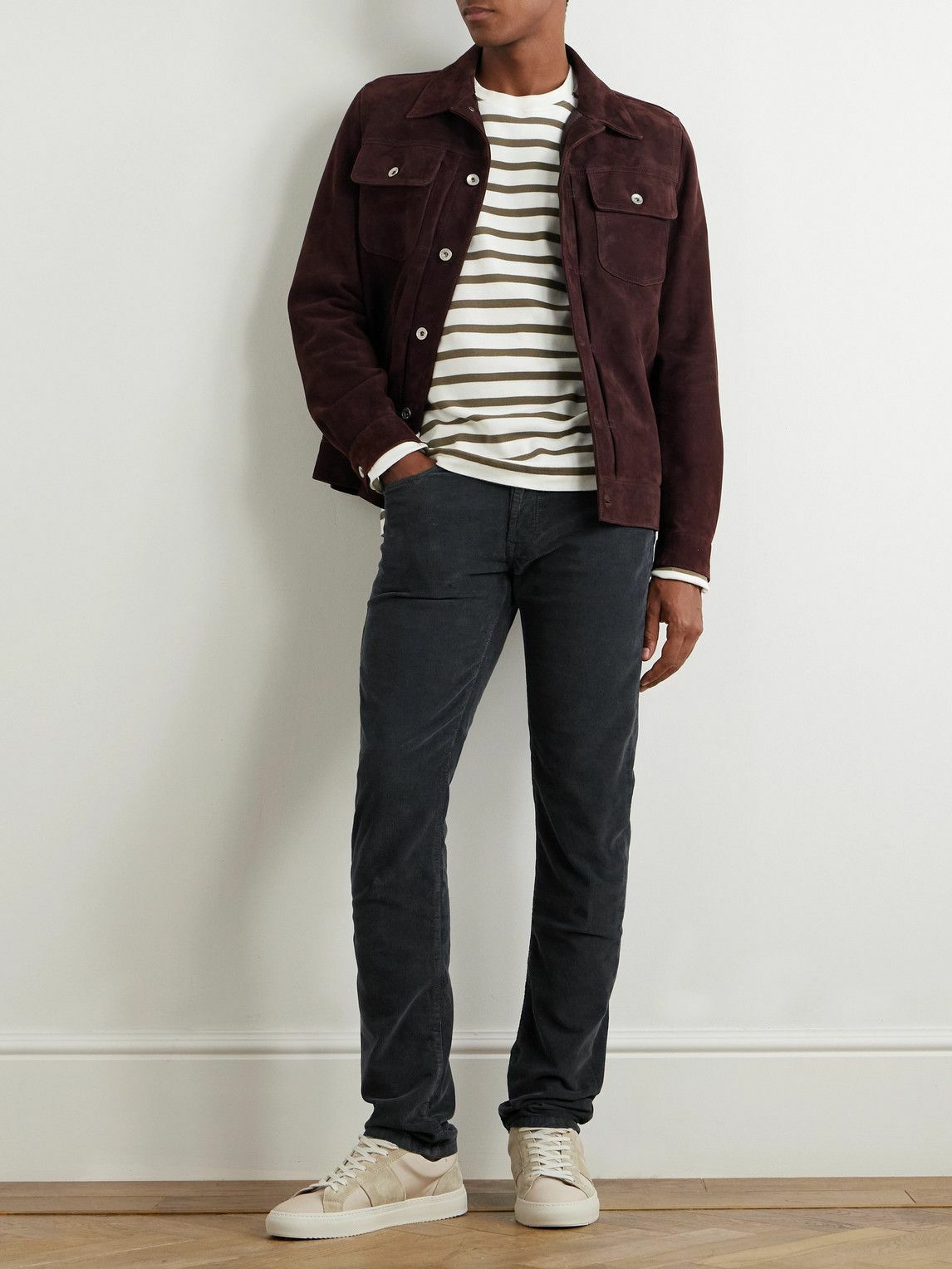 Incotex - Blue Division Straight-Leg Logo-Appliquéd Cotton-Blend ...