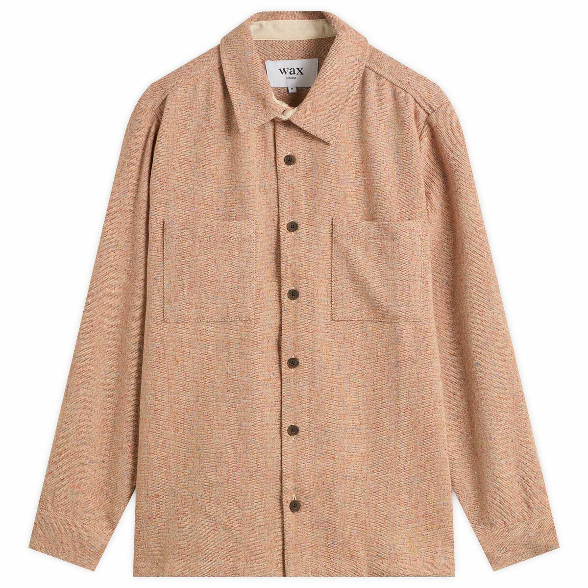 Wax London Men's Whiting Wool Fleck Overshirt in Rust/Multi Wax London