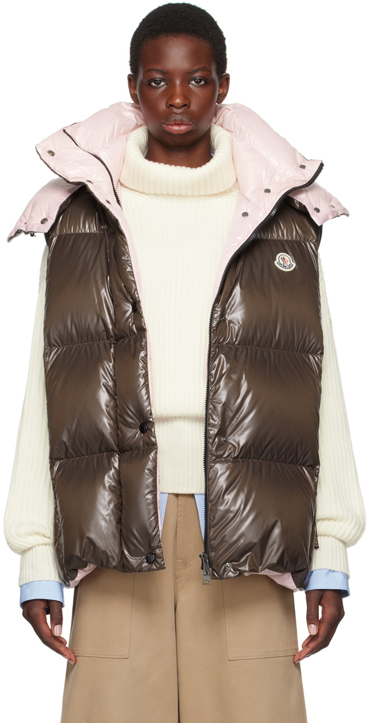Moncler Brown Luzule Down Vest Moncler