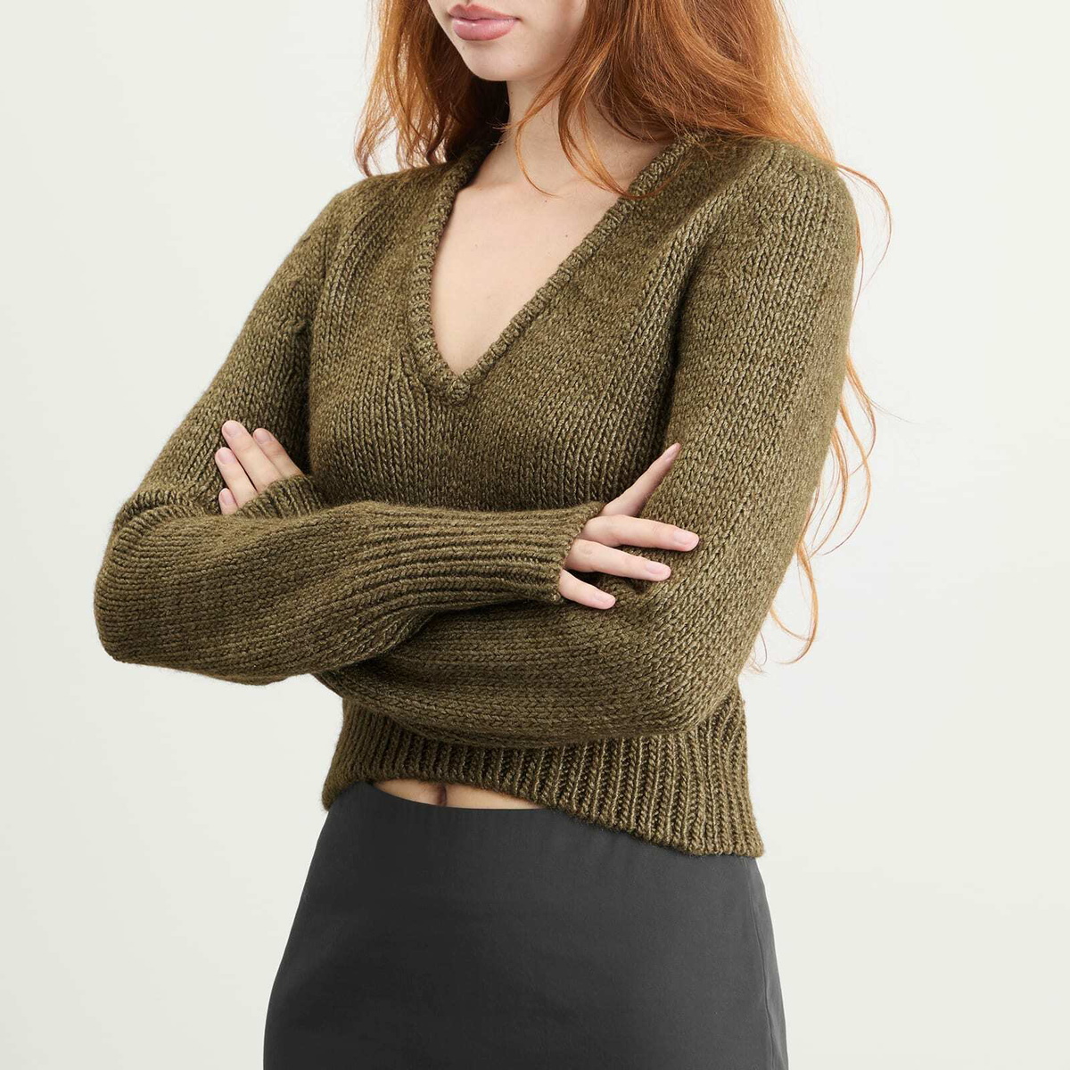 Our Legacy Women's Sharp V-Neck Jumper in Flush Green Our Legacy