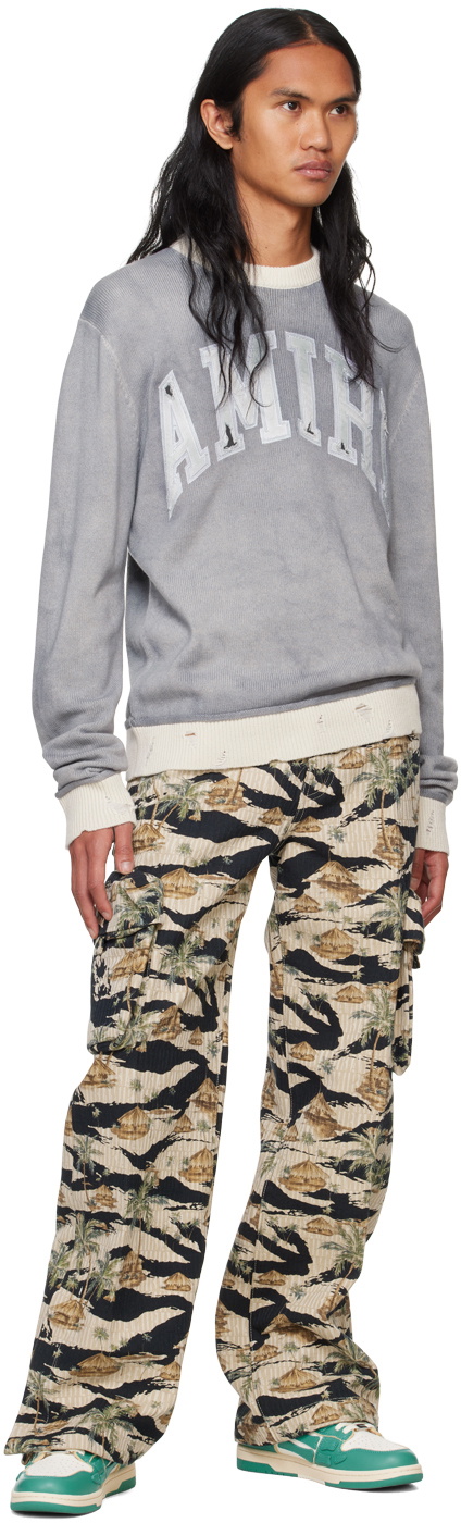AMIRI Gray 'Amiri' Vintage Cashmere Sweater Amiri