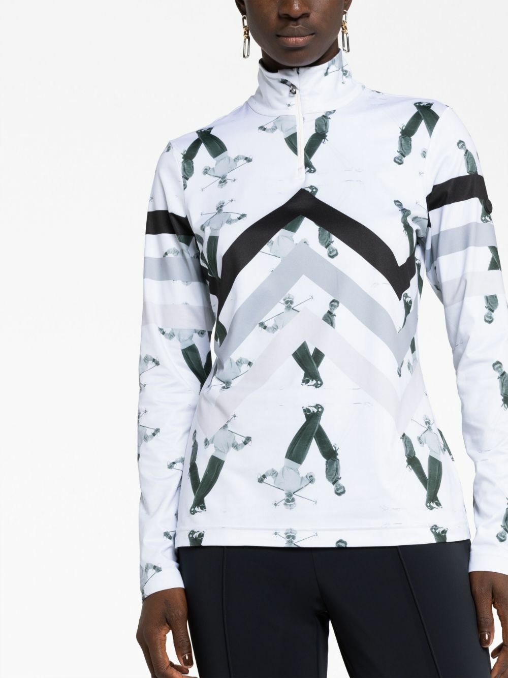 BOGNER White Beline Printed Base-Layer Top Bogner