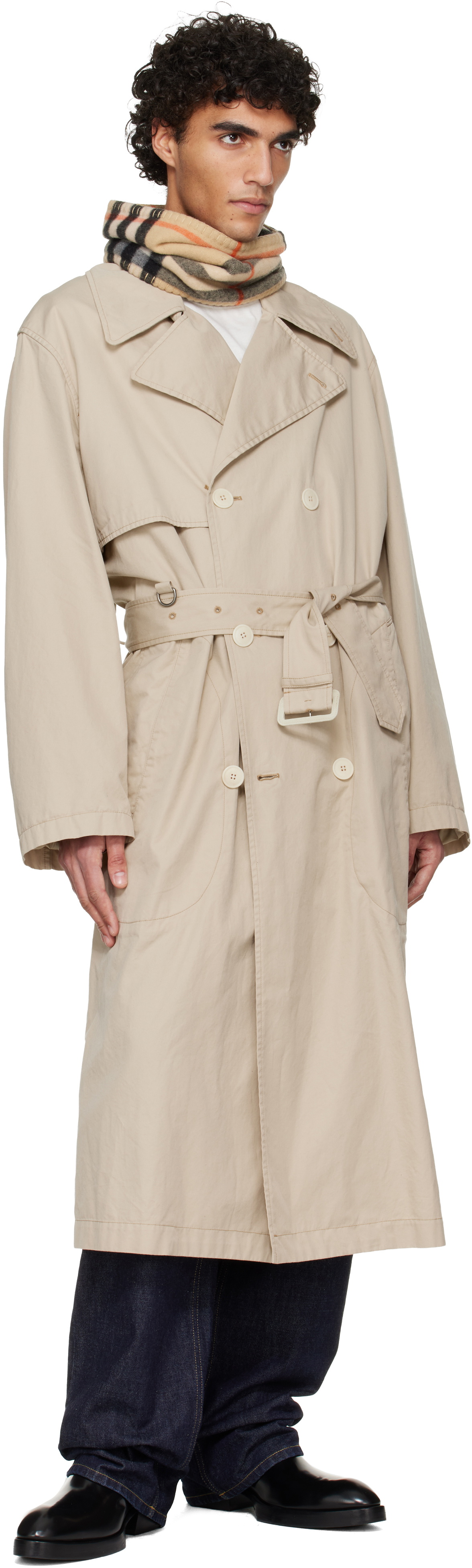 Burberry Beige Check Cashmere Snood Burberry