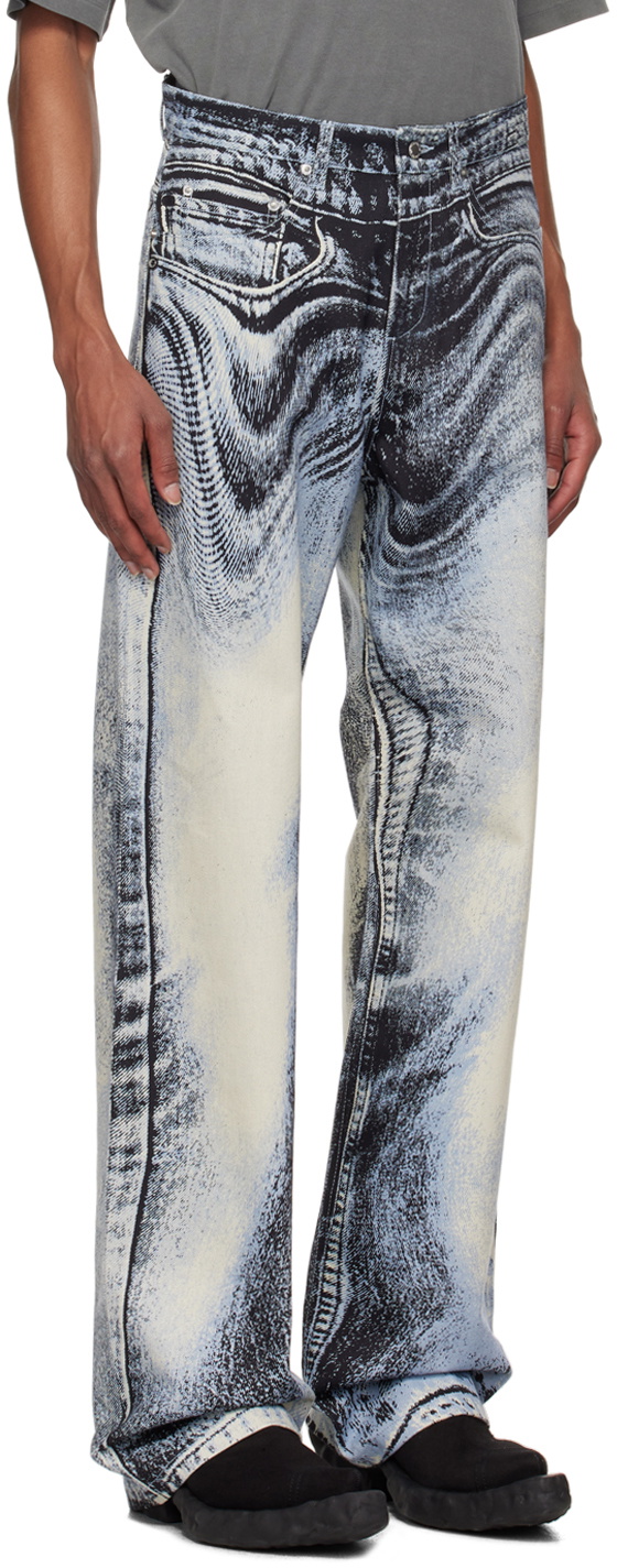CAMPERLAB Blue Distorted Print Jeans CamperLab
