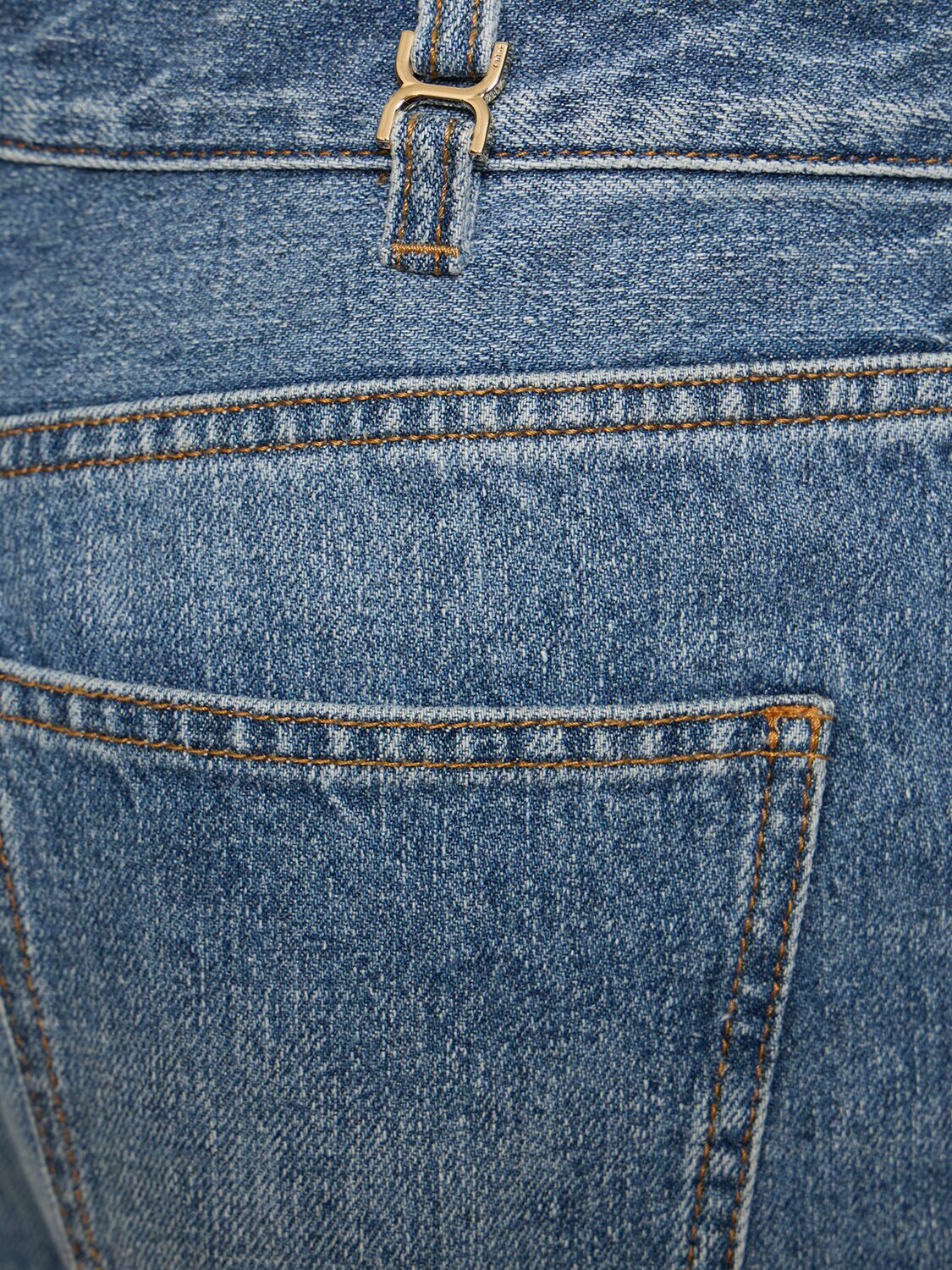 CHLOÉ Cotton & Hemp Denim Straight Jeans Chloe