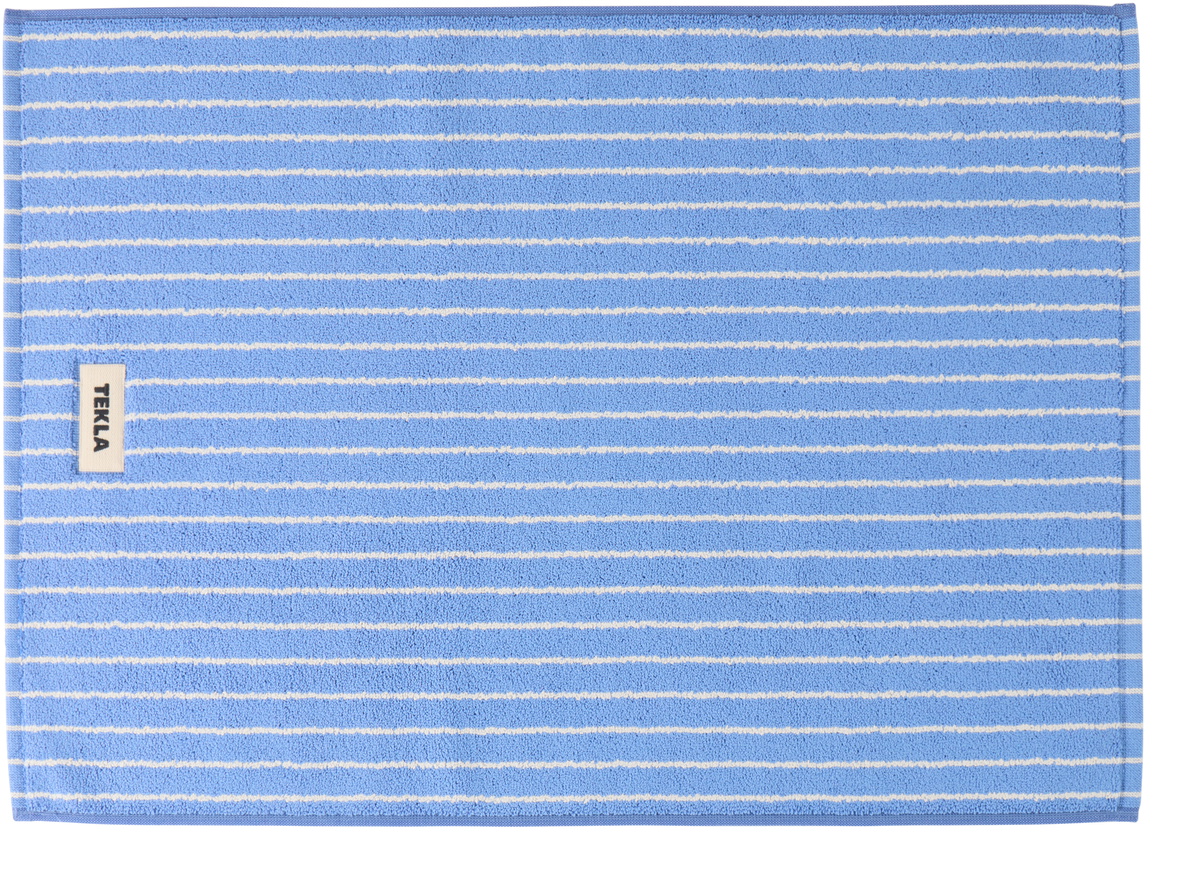 Tekla Blue Terry Bath Mat Tekla Fabrics