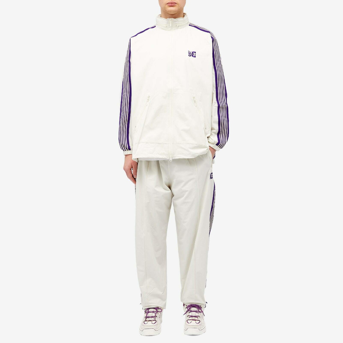 Needles Men's DC Poly Jog Jacket in Ivory Needles