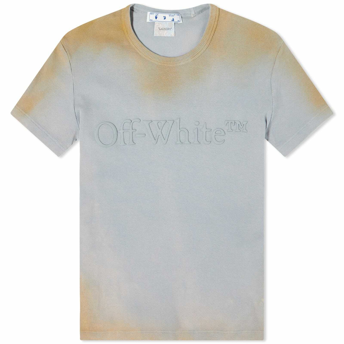 Off-White Women's Laundry Ribbed Basic T-Shirt in Blue Off-White