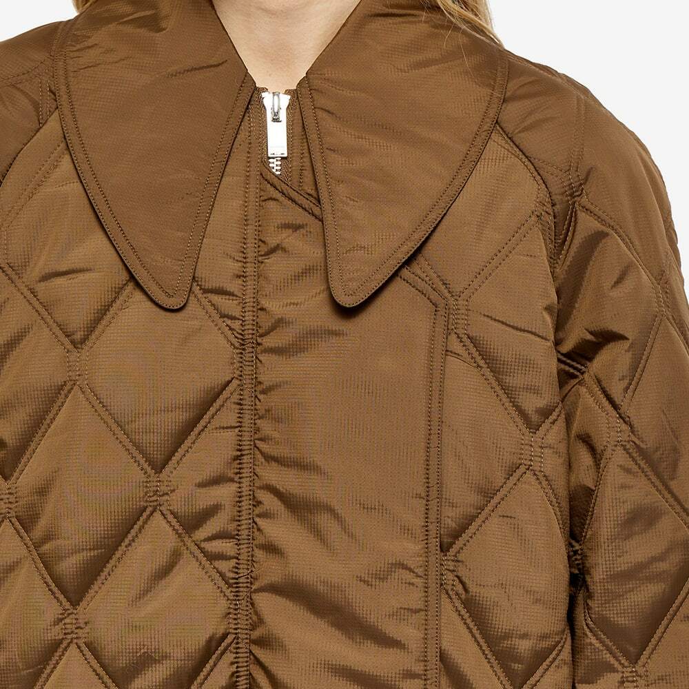 GANNI Women's Ripstop Quilt Coat in Teak GANNI