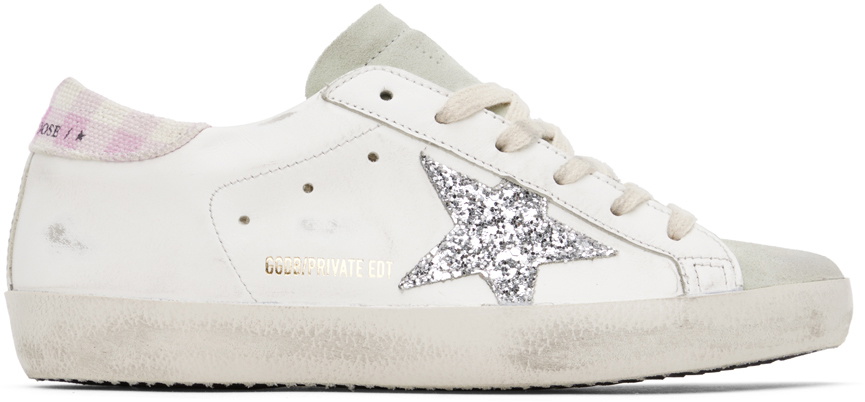 Golden Goose SSENSE Exclusive White & Gray Super-Star Sneakers Golden ...
