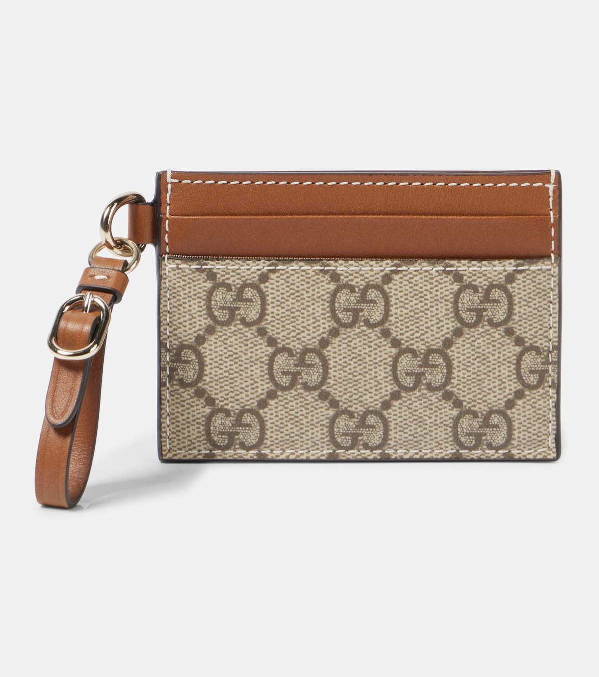 Gucci GG Canvas leather-trimmed card case Gucci