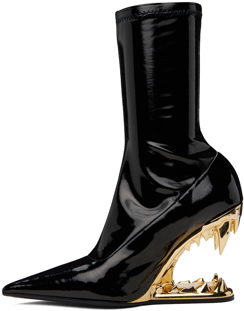 GCDS Black Morso Vinyl Boots GCDS