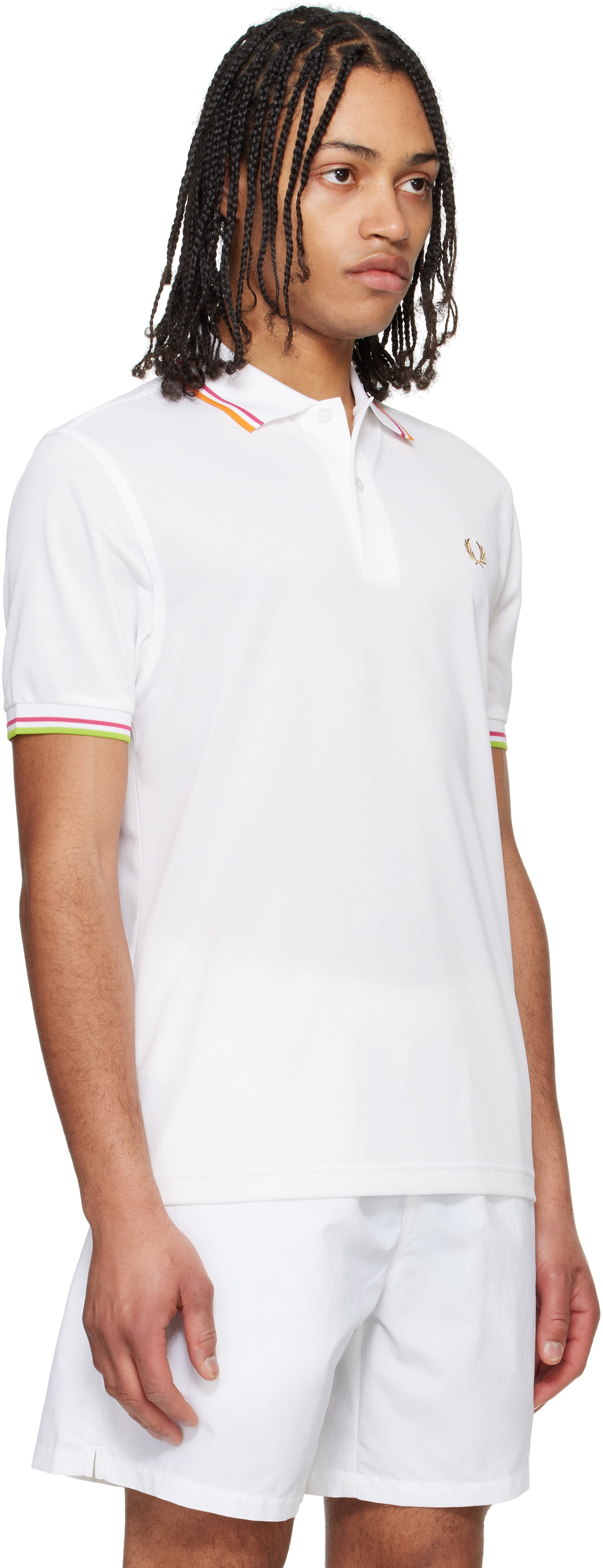 Fred Perry White On Court Twin Tipped Polo Fred Perry