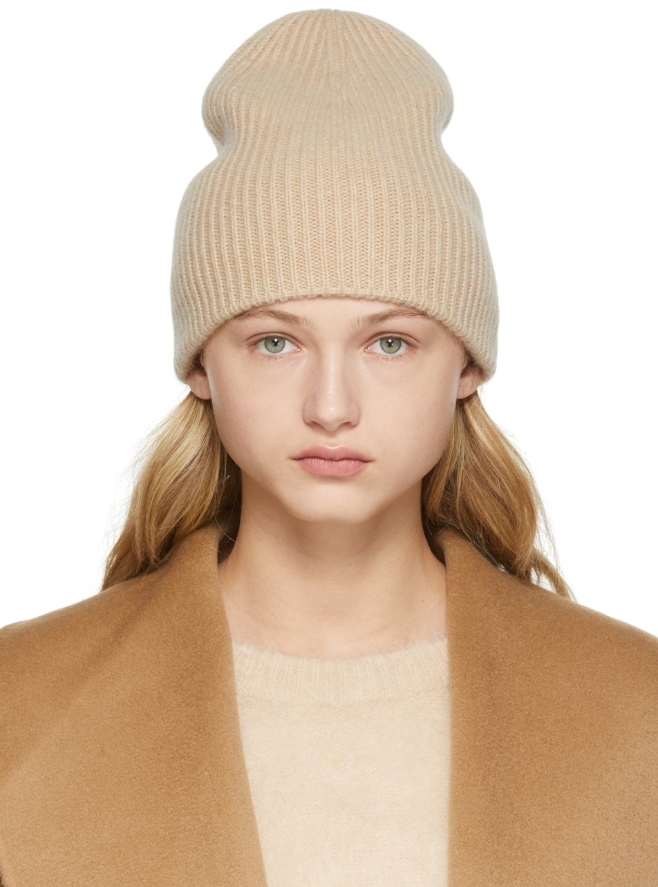 TOTEME Beige Rib Cashmere Beanie Toteme