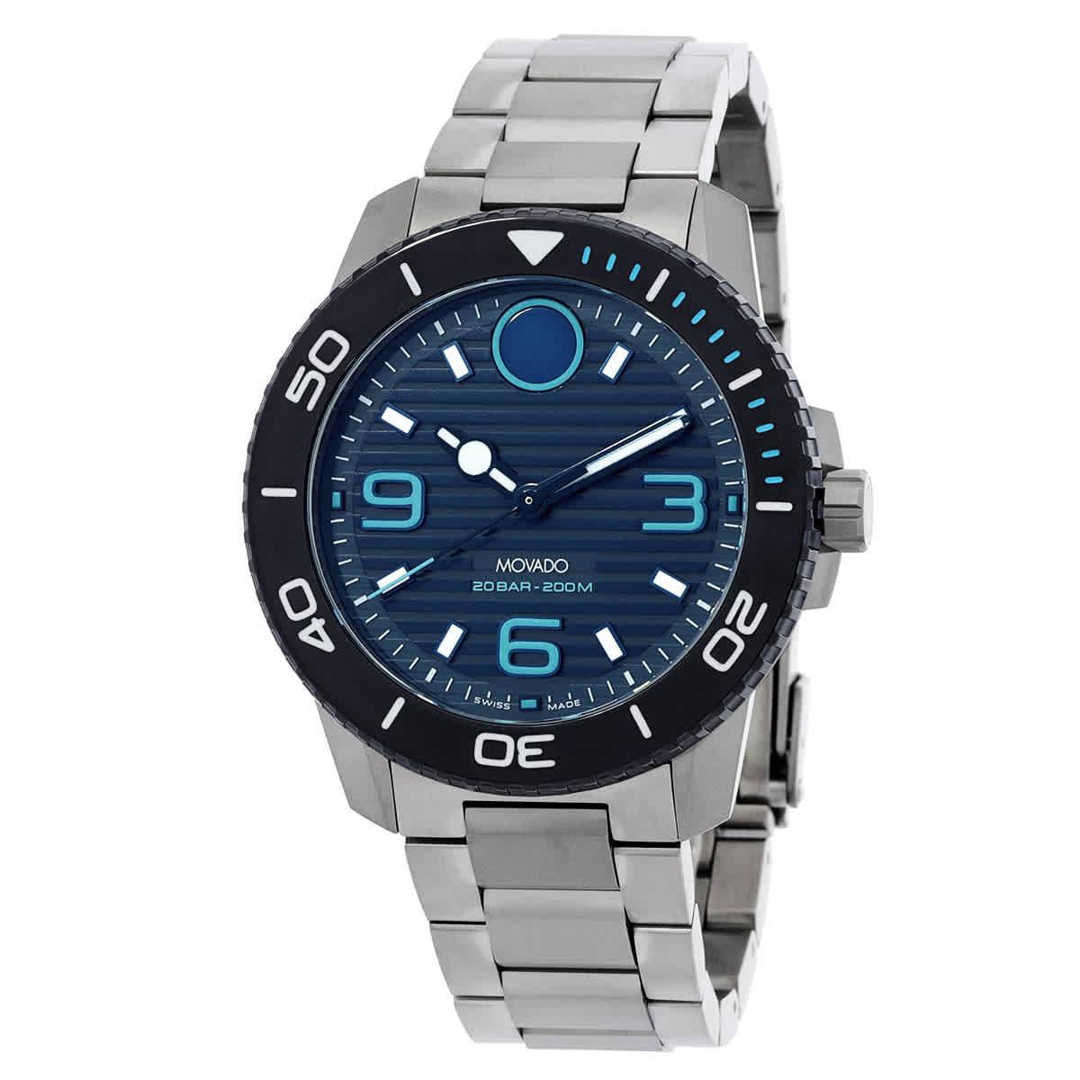 Movado Bold Titanium Quartz Blue Dial Mens Watch 3601122 Movado